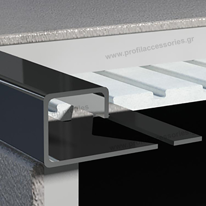 Προφίλ πλακιδίων τετράγωνο stainless steel, τερματικό 11mm/12.5mm